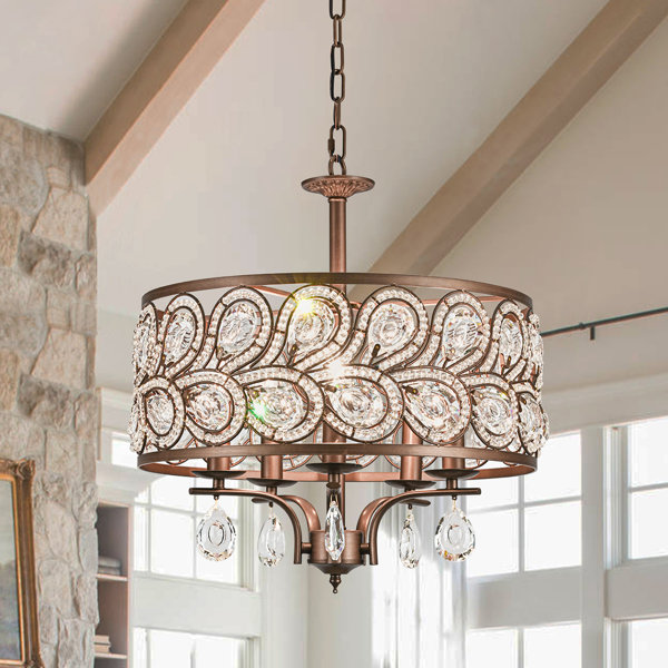 House of Hampton®Marrell 5 - Light Crystal Drum Chandelier | Wayfair